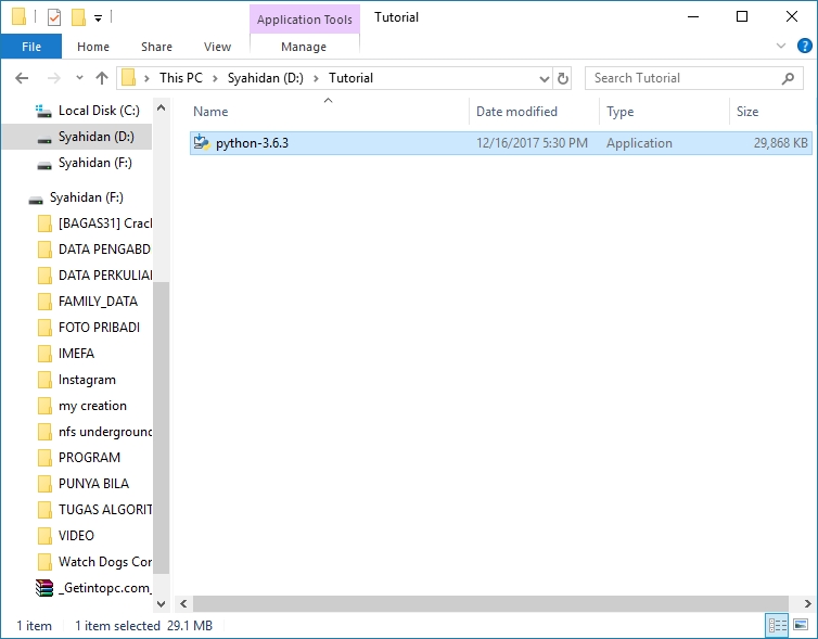 Instalasi Python 3.6.0
