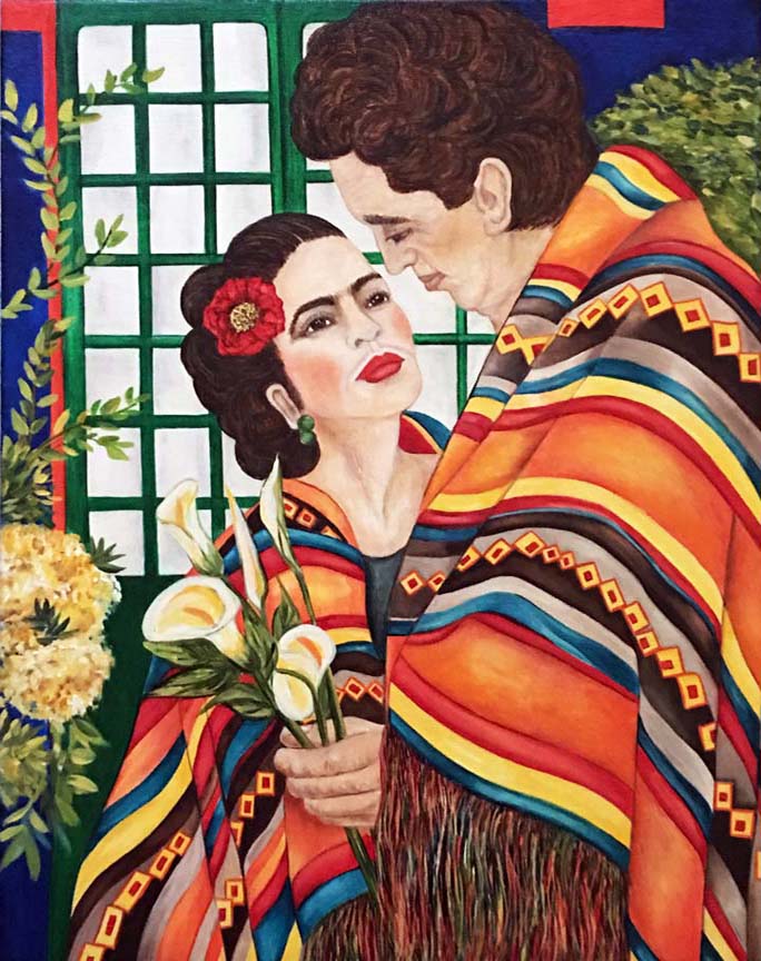 Frida Kahlo and Diego Rivera Oil Painting by k Madison Moore