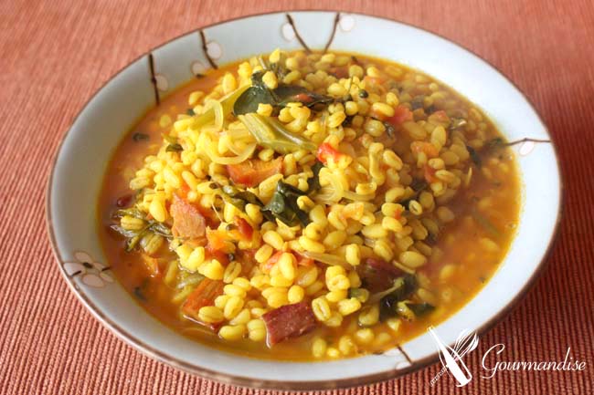 Cozido com trigo em grão