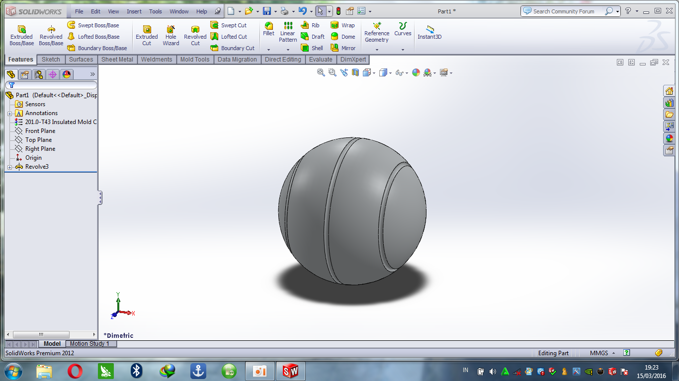 How to make a ball with solid work | Belajar SolidWork