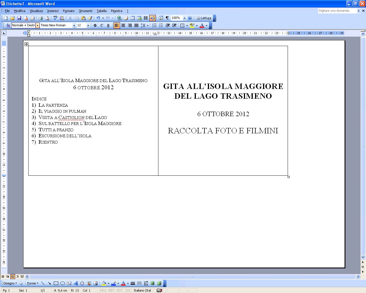 Appunti per il Gruppo Computer: Creazione di Etichette con Word