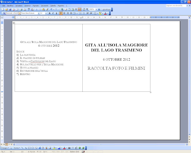 Appunti per il Gruppo Computer: Creazione di Etichette con Word