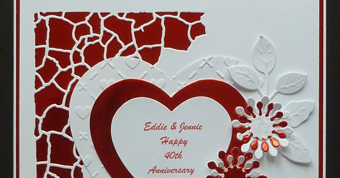 Colourful Card Creations: Ruby Wedding Card