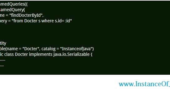 Hibernate Named Query Introduction Tutorial - InstanceOfJava