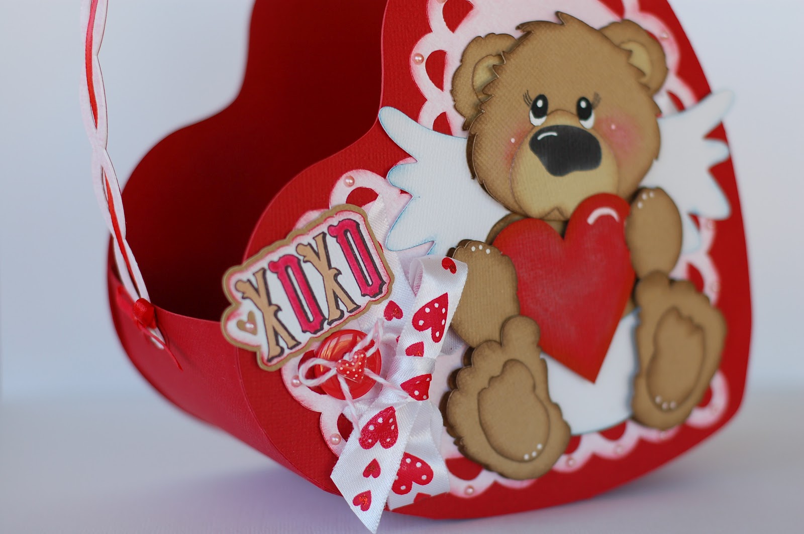 Paper Creations by Kristin: Valentine Bear Box with handle