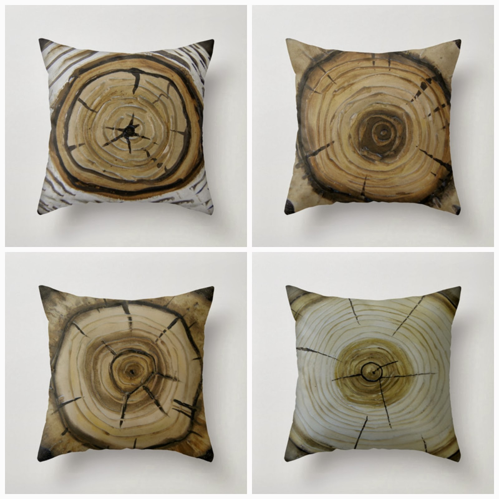 Artistic Environments: Woodland Logs Series.. Toss Pillows Framed ...