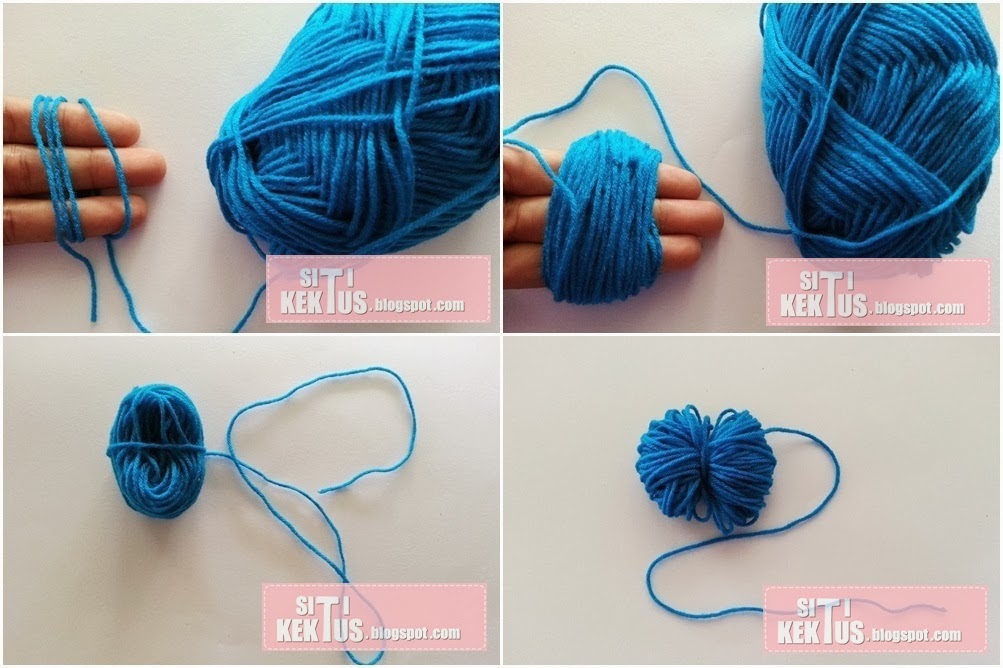 Cara buat pom-pom ball dari benang kait | Siti Kektus