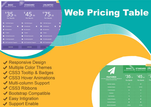 Responsive Html CSS Web PriceTable Template - Knowledge Hub