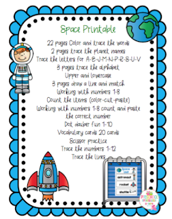 Space Printable ~ Preschool Printables