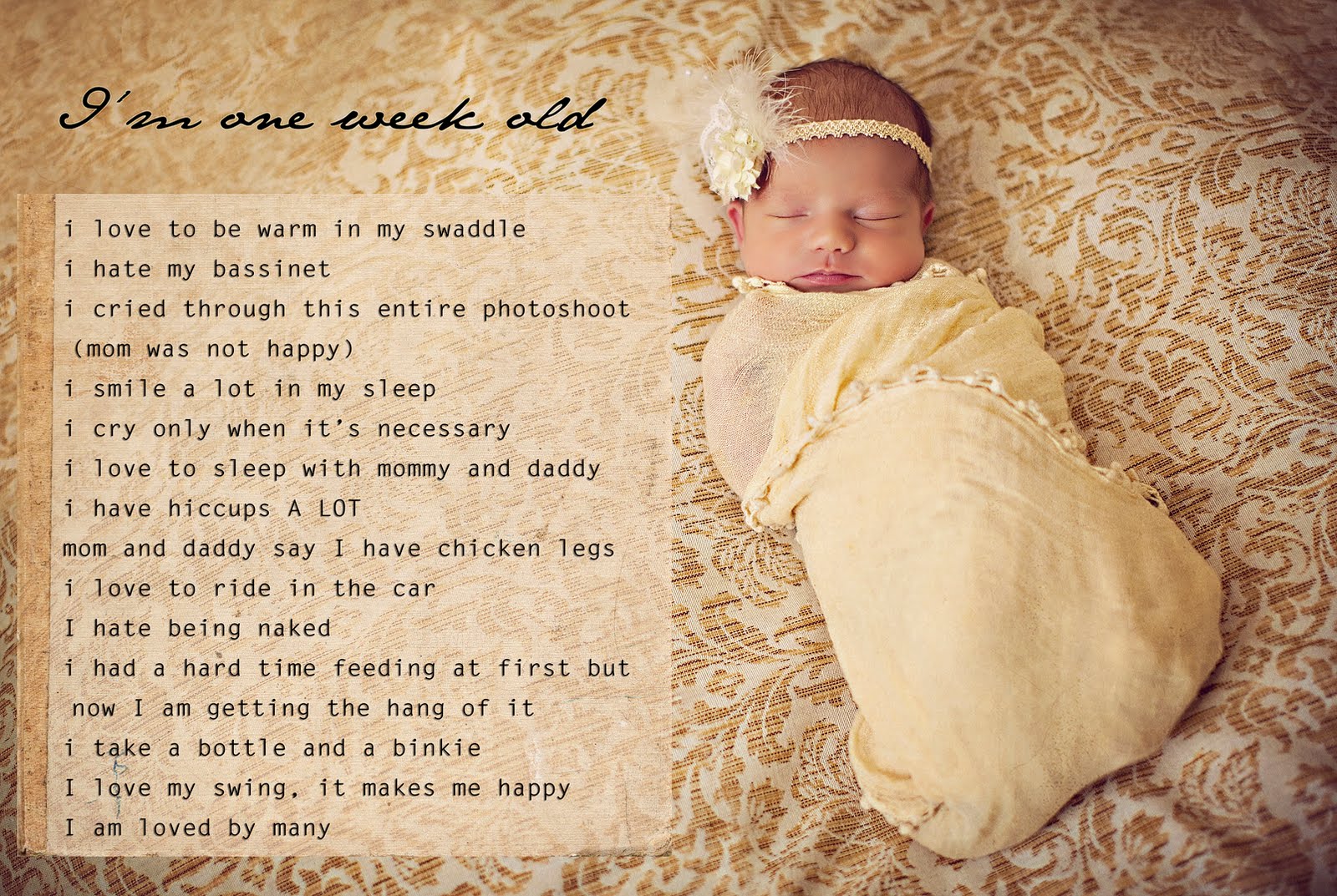 The Sorensen's: I'm one week old.