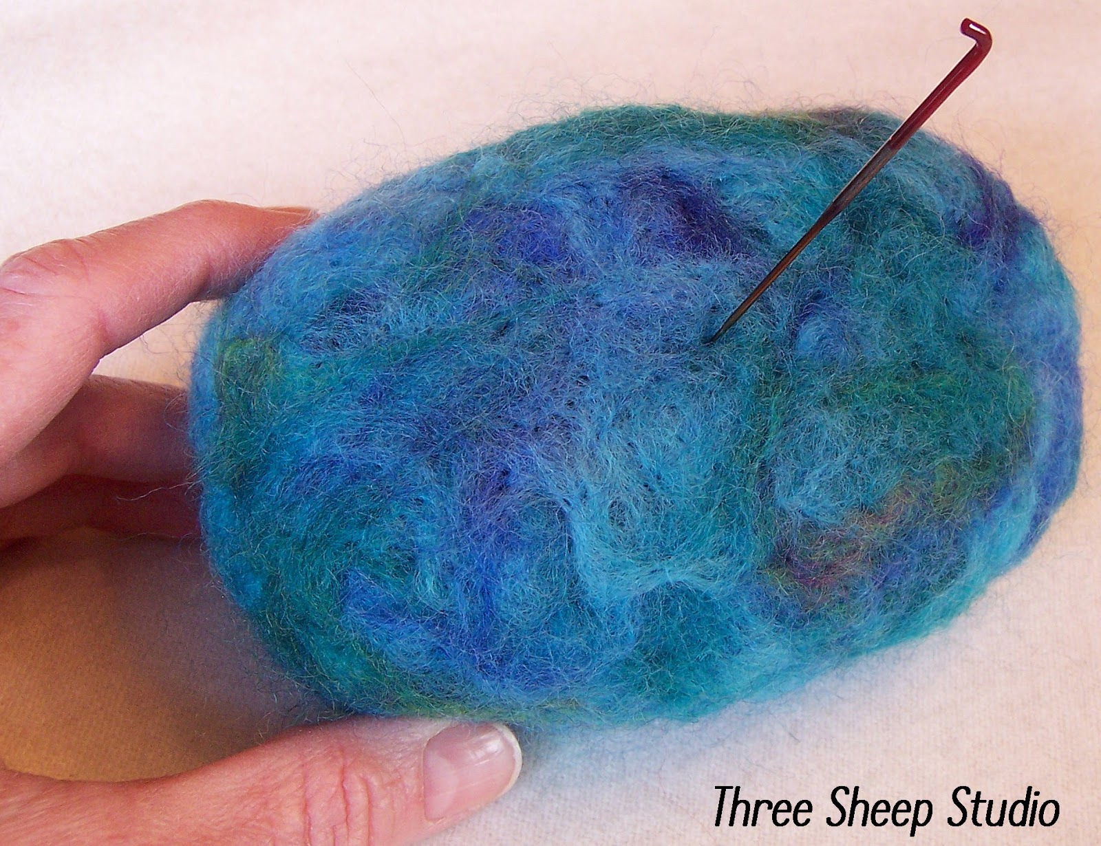 Three Sheep Studio: Needle Felted Stone...