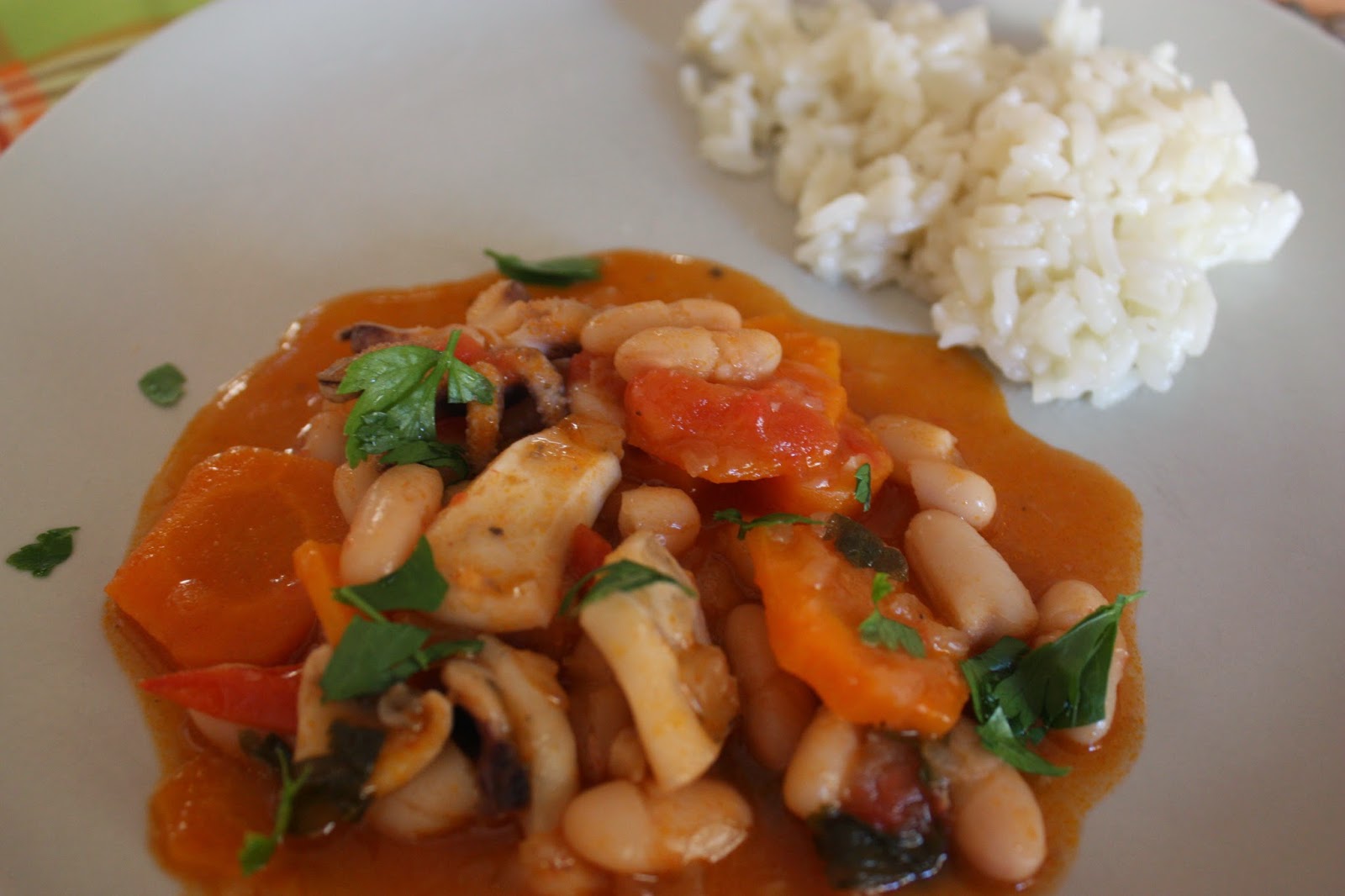 Ensaios culinarios: feijoada de choco