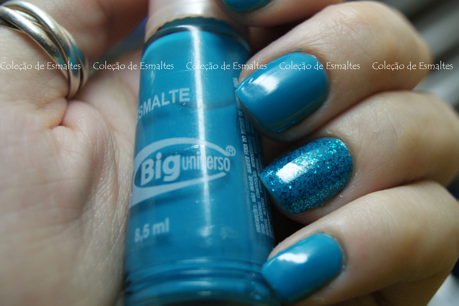 Coleção de Esmaltes: Turquesa + Glitter Azul