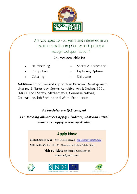 Training courses starting in Sligo CTC and receive a training allowance ...