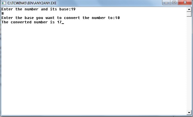 Any base to any base conversion ~ Assignments on C language