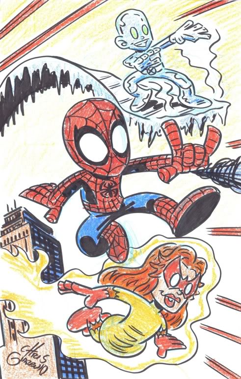comicartgallery: Spider-Man, Iceman, FireStar by Chris Giarusso