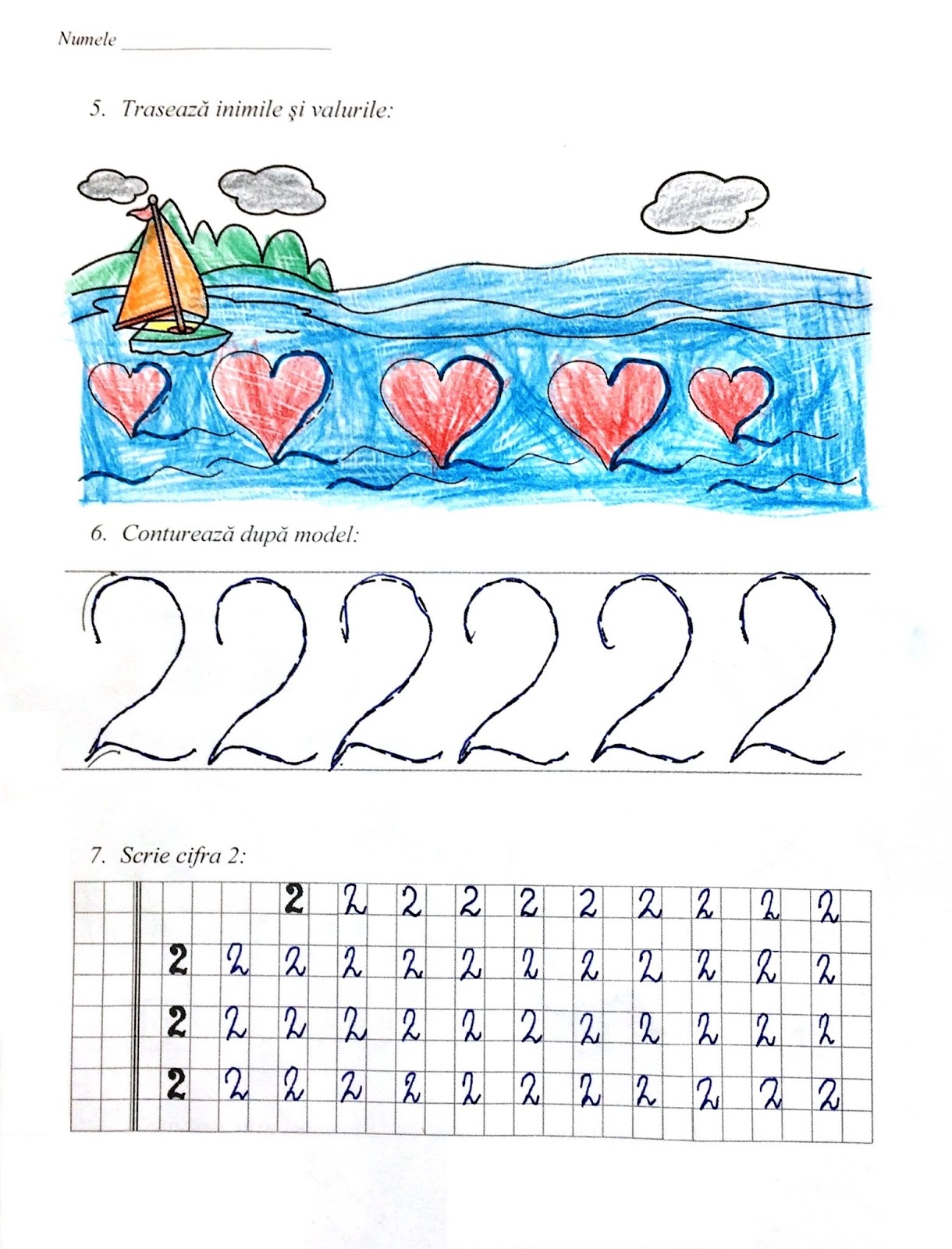 Fișă de lucru: Numărul și cifra 2- clasa pregătitoare - Materiale ...
