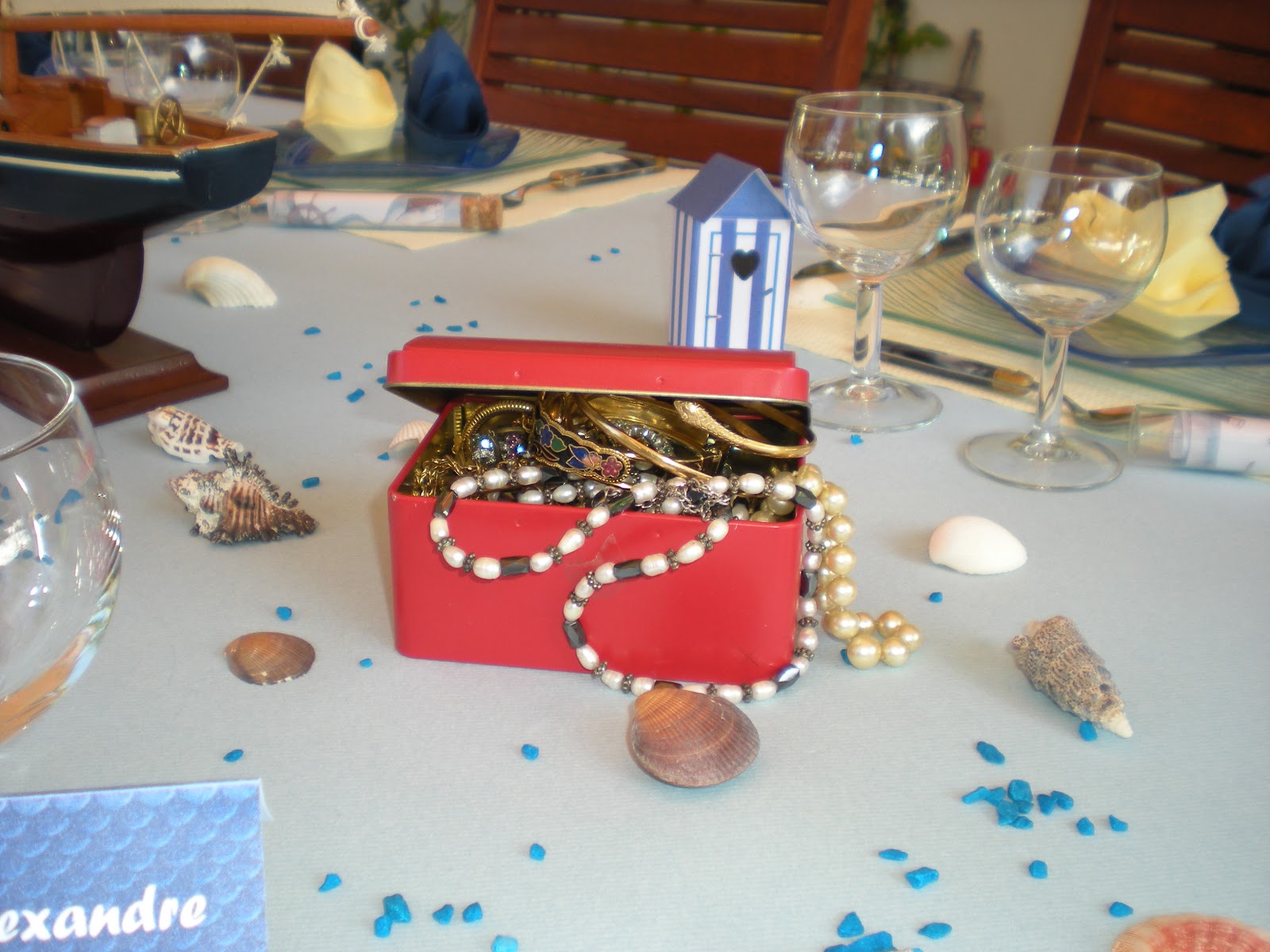 Déco de table à thèmes: Décoration sur le thème de "la mer".....