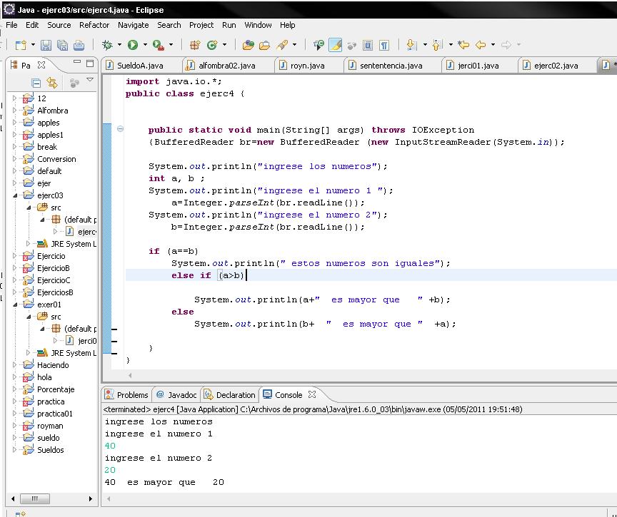 APRENDE: CODIGOS JAVA