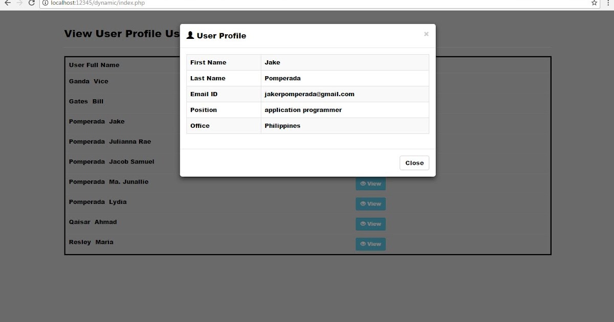 Free Programming Source Codes and Computer Programming Tutorials: Viewing of User Profile Using ...