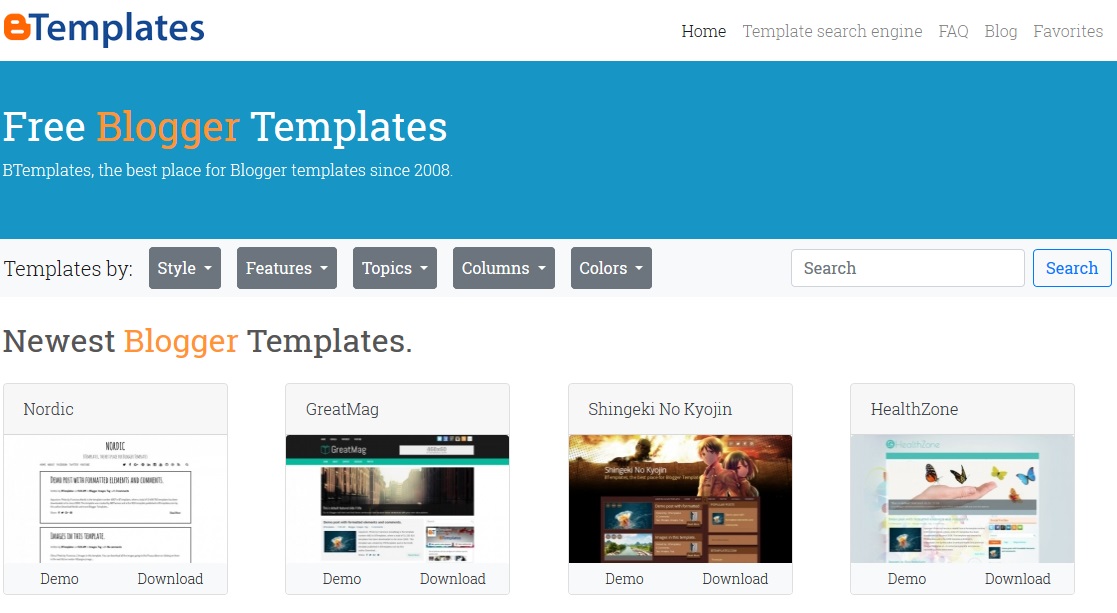 10 Situs Tempat Download Template Blogger Gratis Terbaik