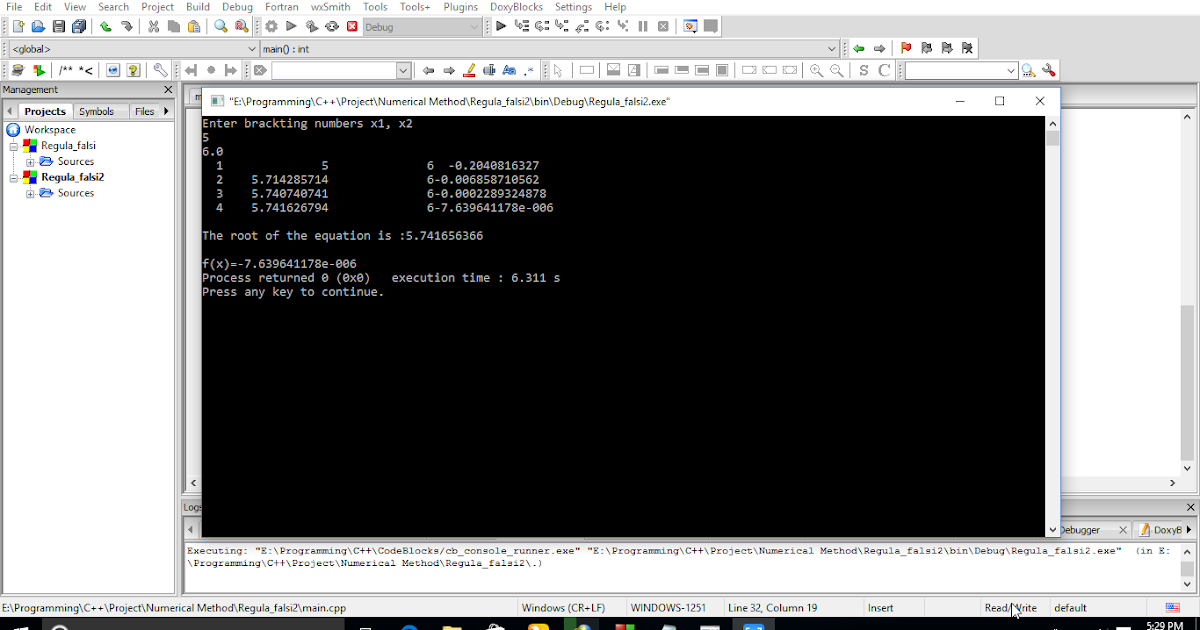 C++ Programming: Regula Falsi Method