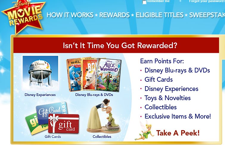 www.Disneymovierewards.com : Disney Movie Rewards Bonus Points 2013