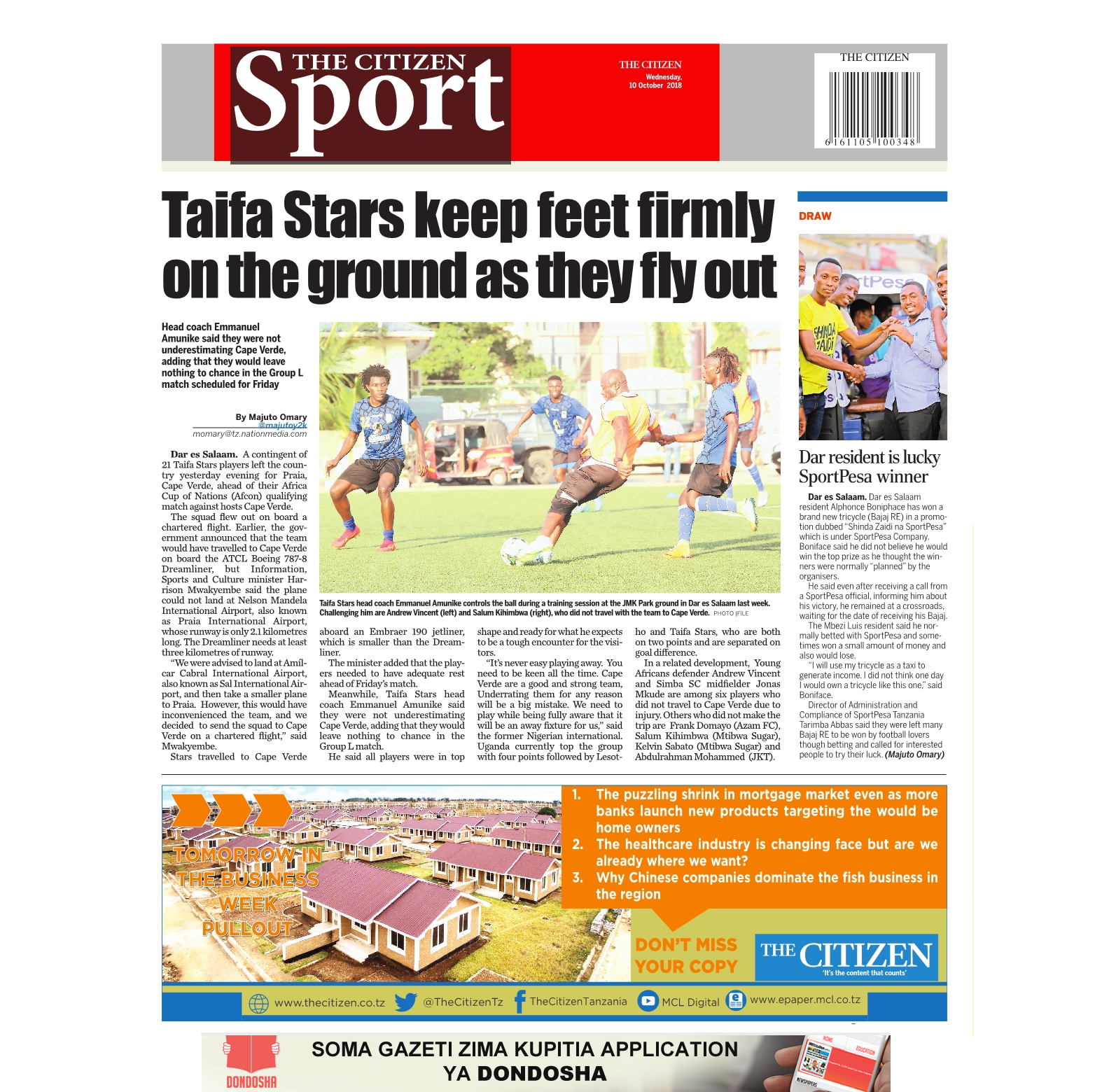 Tanzanian Today's Newspapers MAGAZETI YA LEO JUMATANO 10th October ...