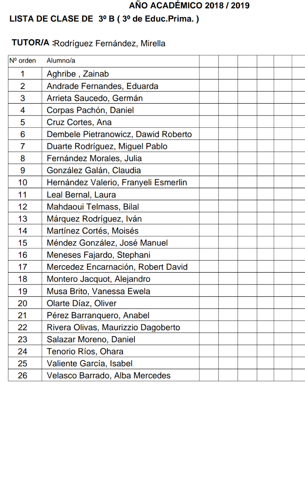 BLOG DEL CEIP LEPANTO MAIRENA: LISTAS DE CLASE INFANTIL Y PRIMARIA