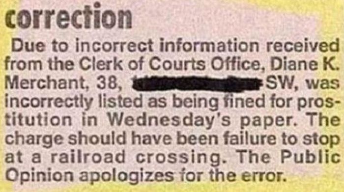 Newspaper Corrections (24 pics) - STATIONGOSSIP