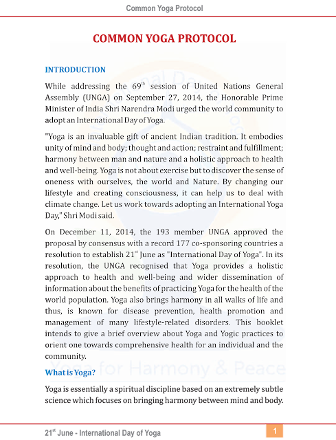 RMS 'TV' DIVISION: International day of Yoga - Common Yoga Protocol