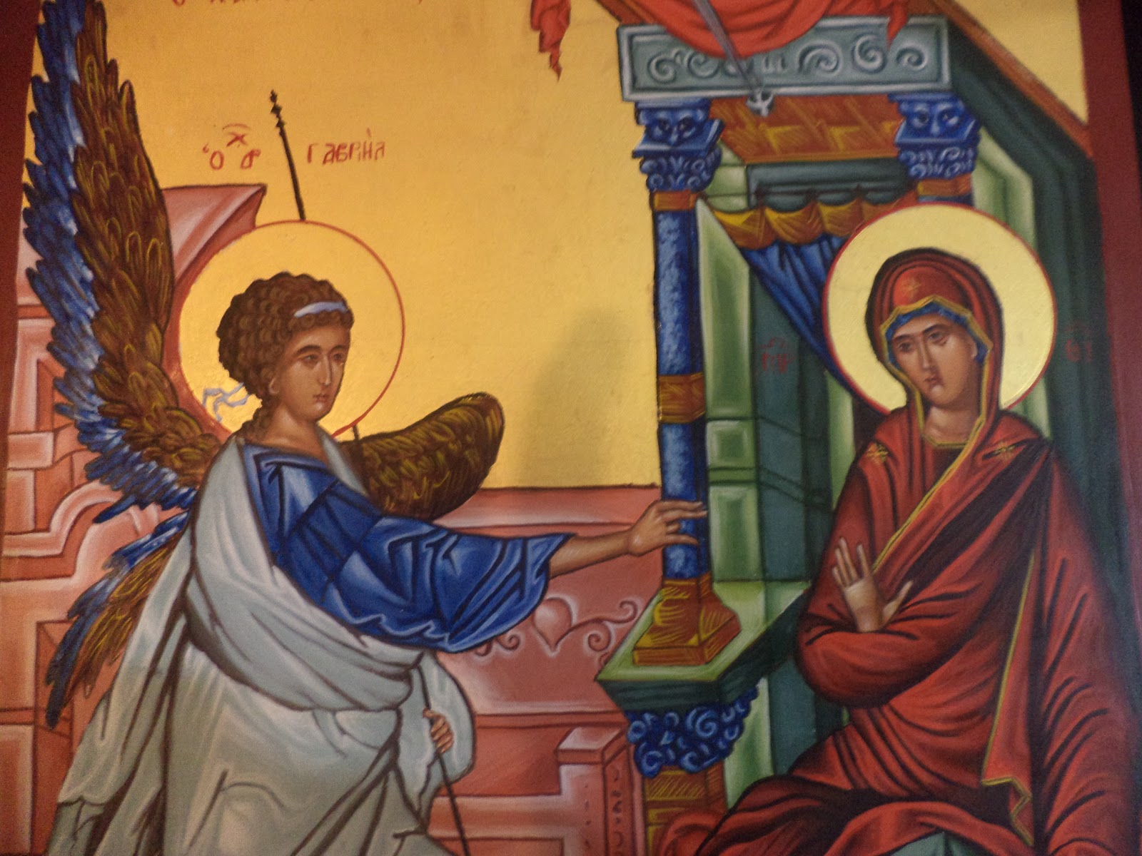 Κουβαράκι: Aγιογραφία, ο Ευαγγελισμός της Θεοτόκου