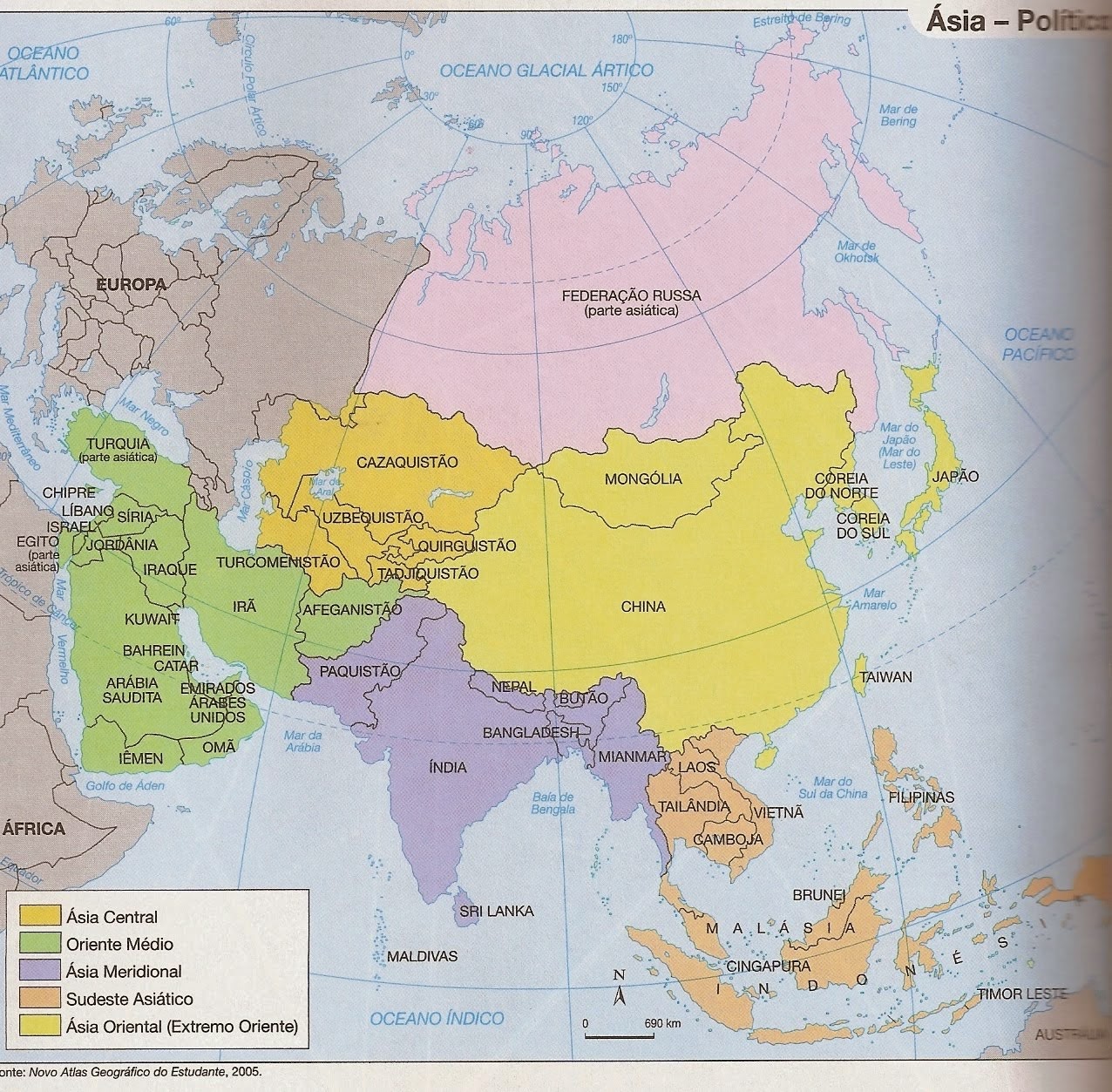 Geografia Goio: Continente Asiático - Nono Ano