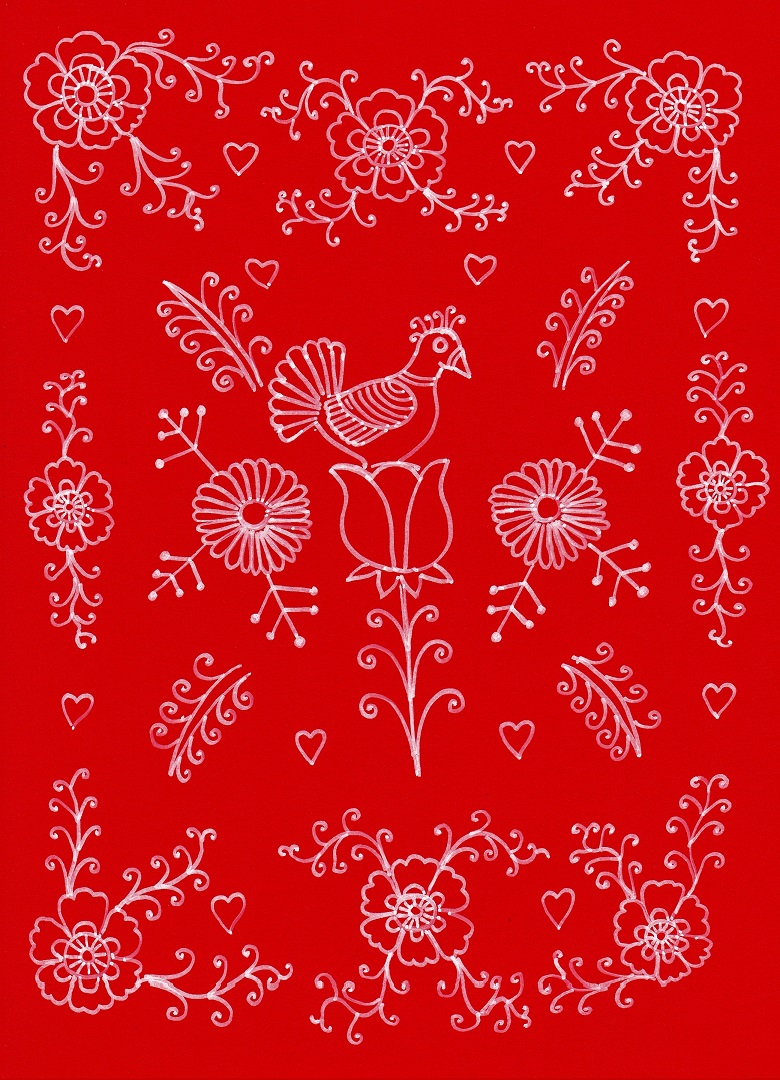 Ginger Nut Designs: ILLUSTRATION: FLOWER AND BIRD KURBITS