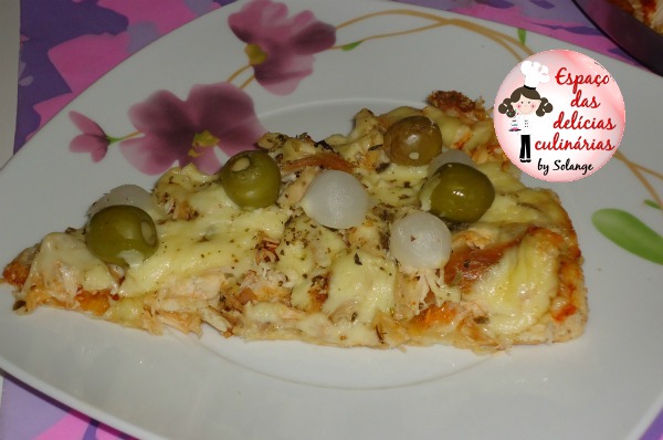 Pizza de frango - Espaço das delícias culinárias