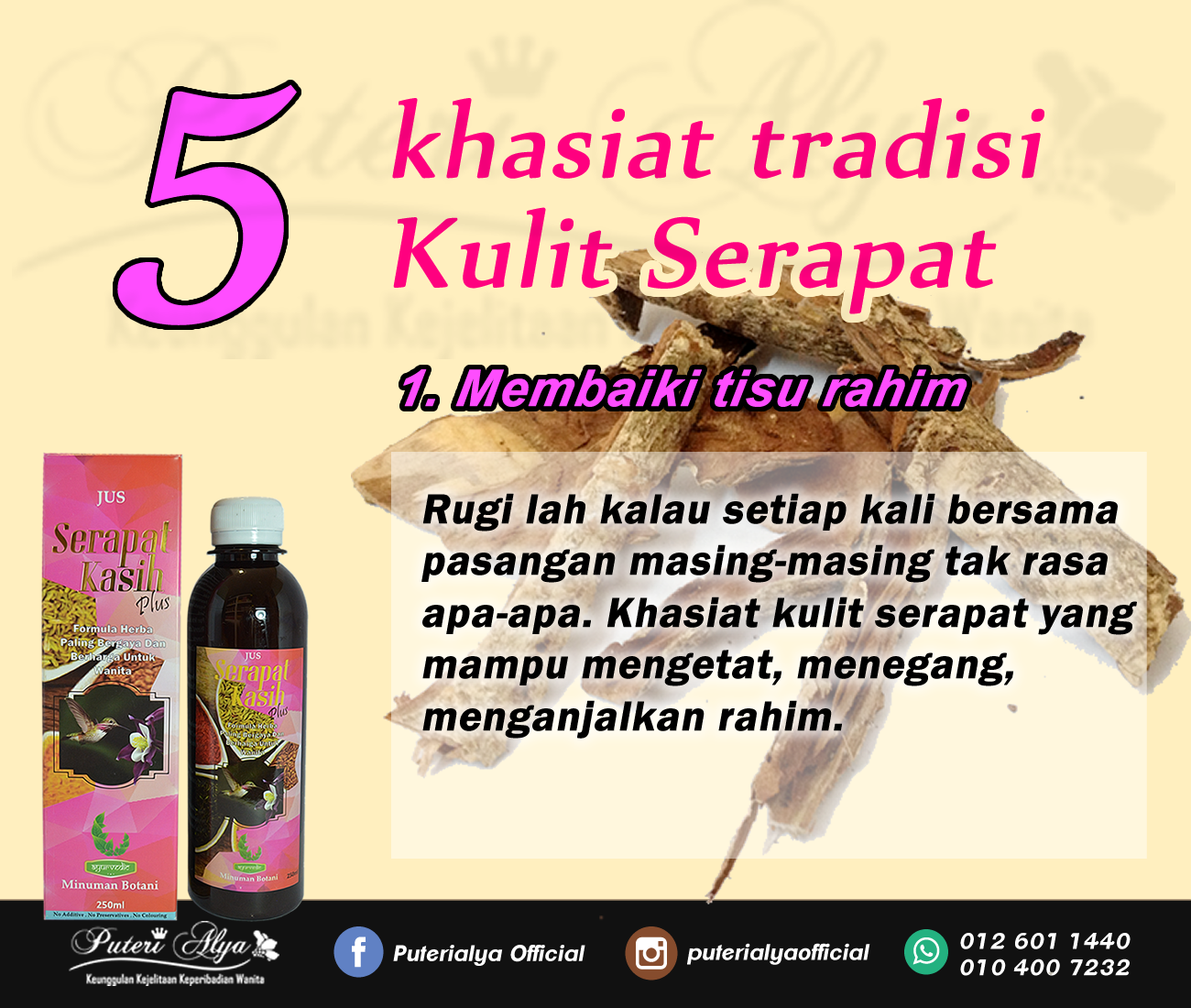 Puteri Alya: 5 Khasiat Tradisi Kulit Serapat