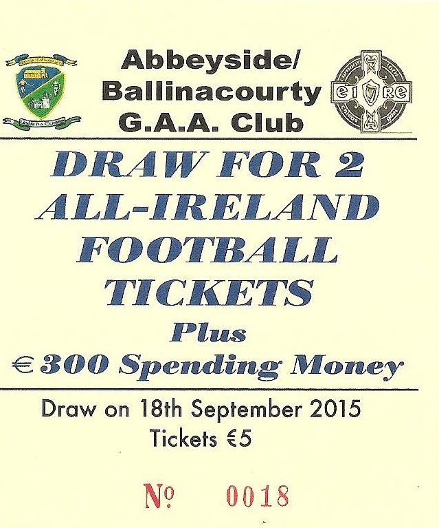Abbeyside - Ballinacourty GAA: Club Raffle