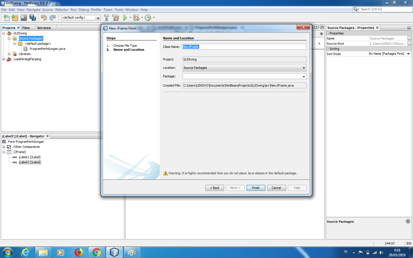 Membuat Program Menghitung Dengan Java - GUI SWING