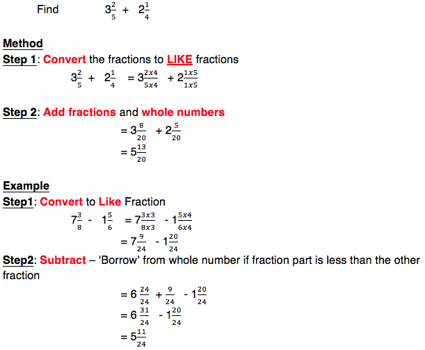 TheMathBooklets: F3 Fractions : Addition and Subtraction of Fractions