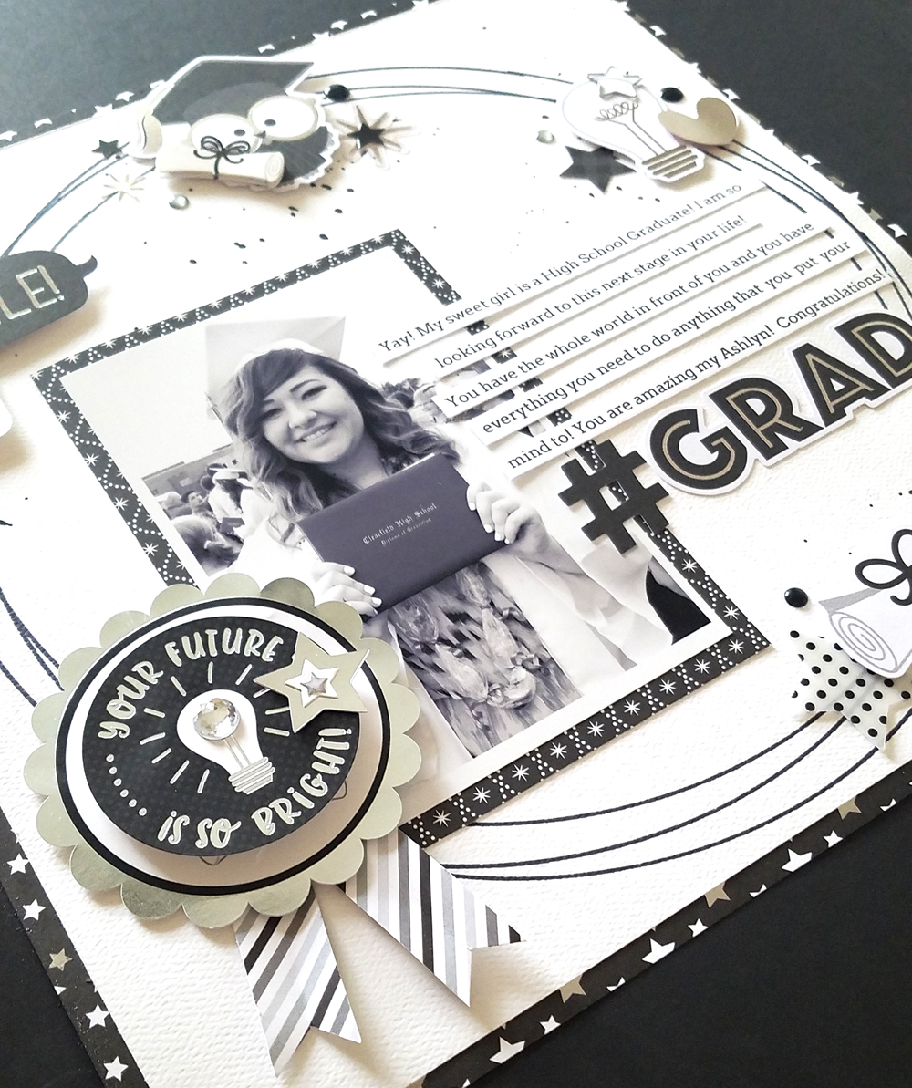 Doodlebug Design Inc Blog: Embellishing Focus | #Grad layout by Tya