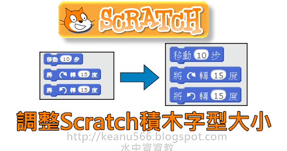 如何調整Scratch積木字型大小？ @ 水中資資教