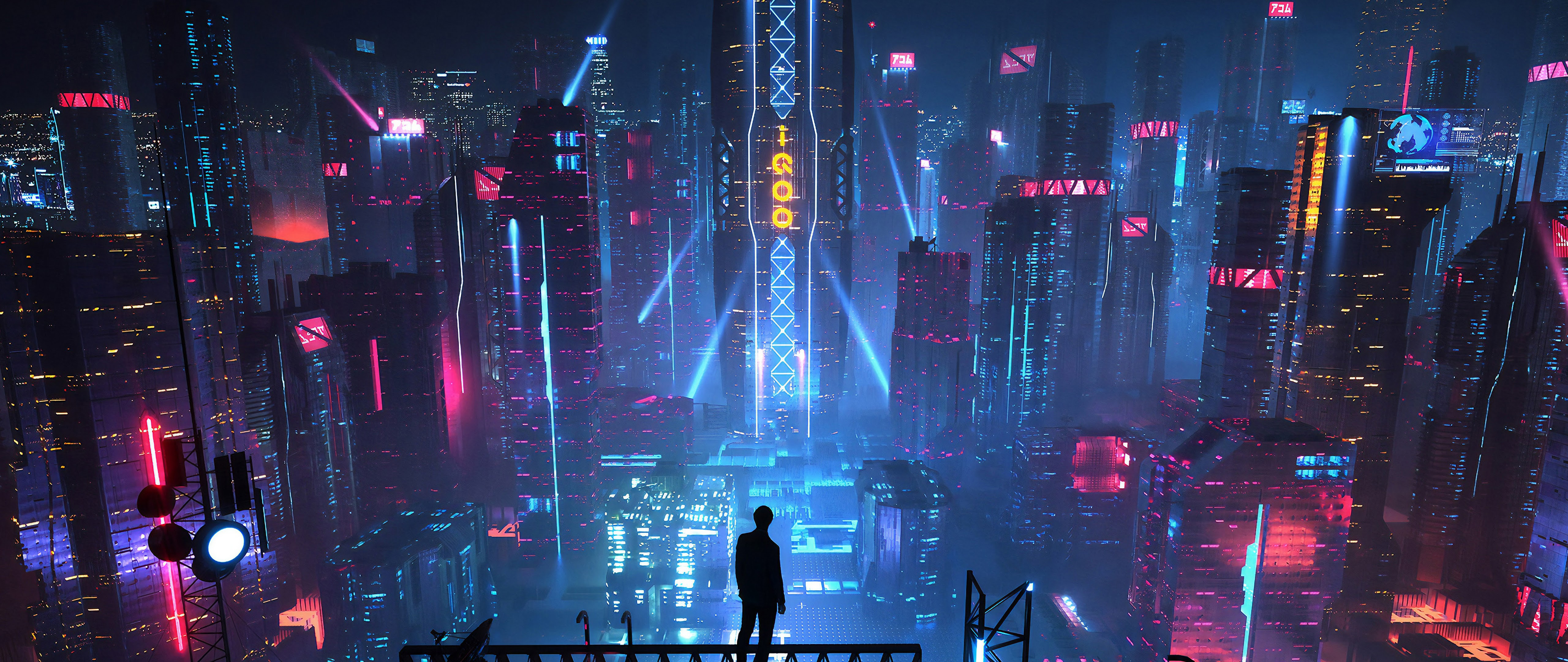 Future City Wallpaper Night