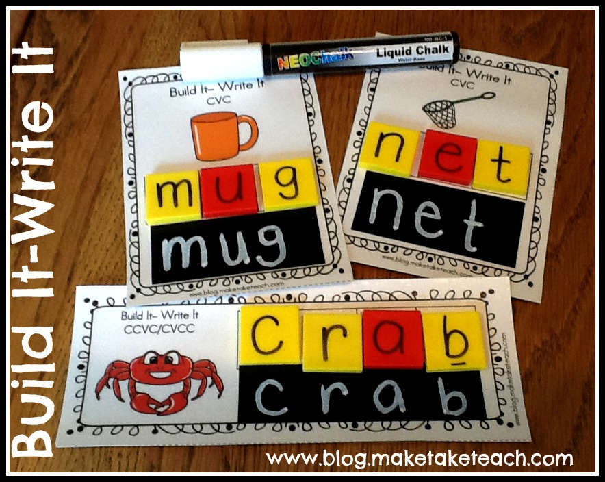CVC and CCVC Build It-Write It Cards - Classroom Freebies
