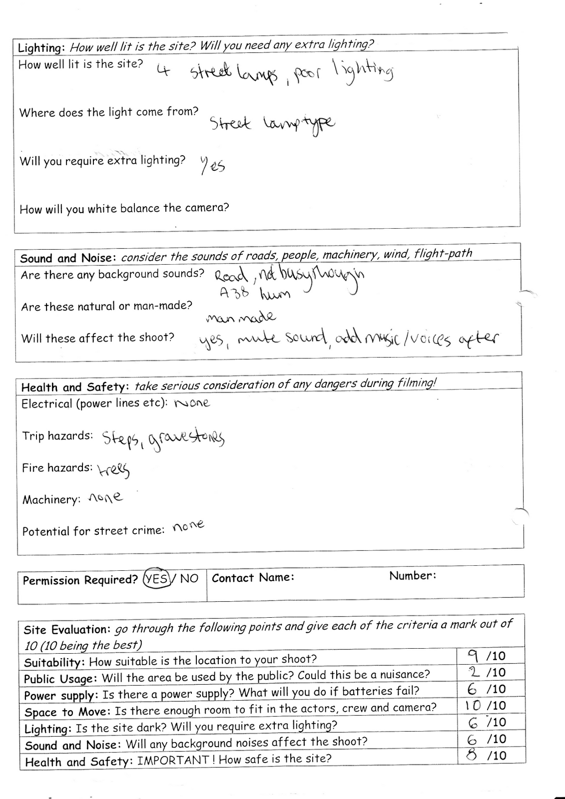 Foundation Portfolio: Recce Sheets