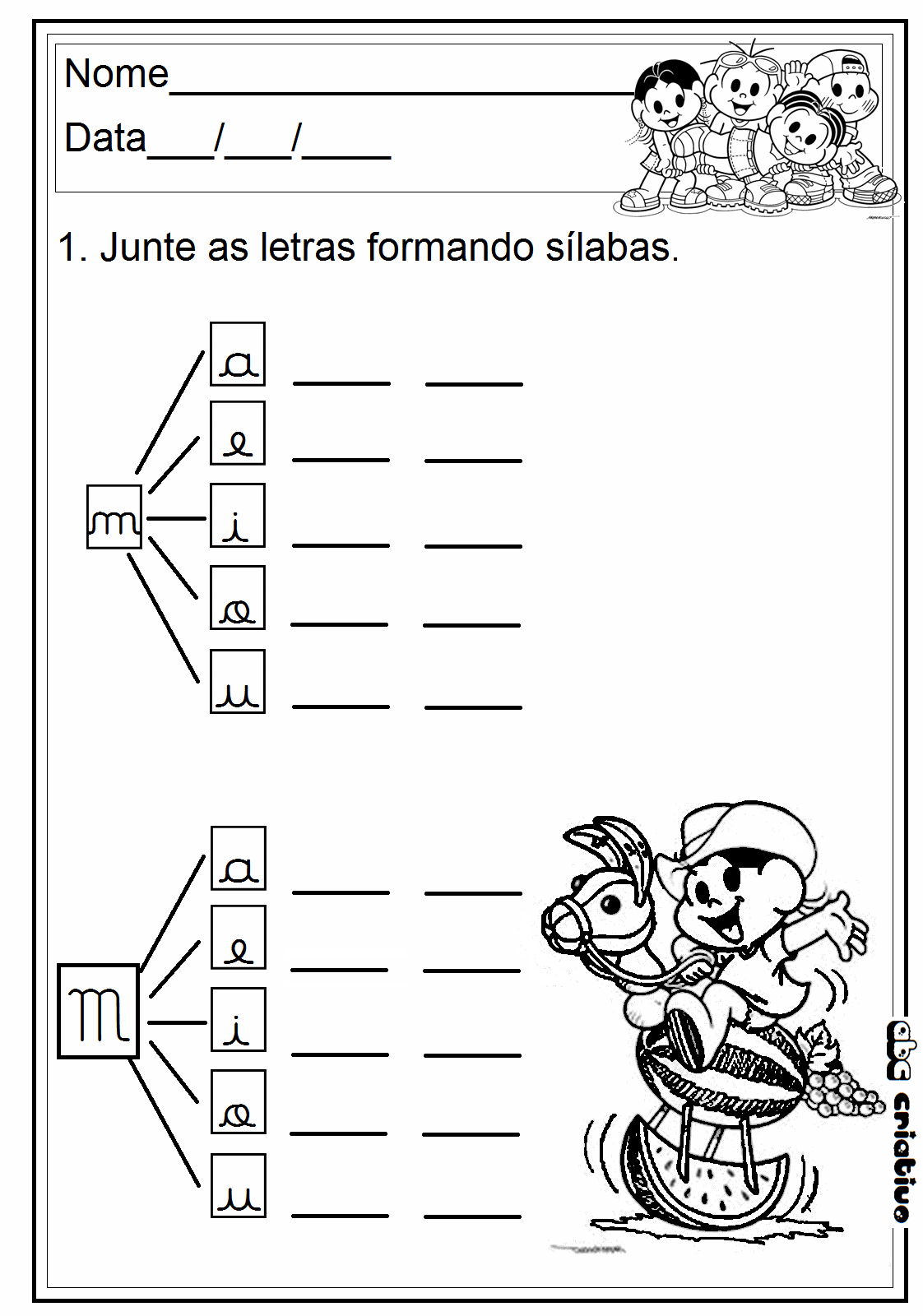 Atividades Com Sílabas Simples Para Formar Palavras 1 Ano - BRAINCP