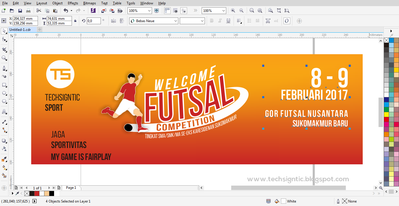 Tutorial Membuat Banner/Spanduk Futsal di CorelDraw - TechSigntic