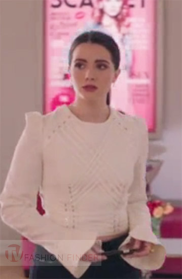 Jane Sloan in white tie up bell sleeve top worn on The Bold Type season ...