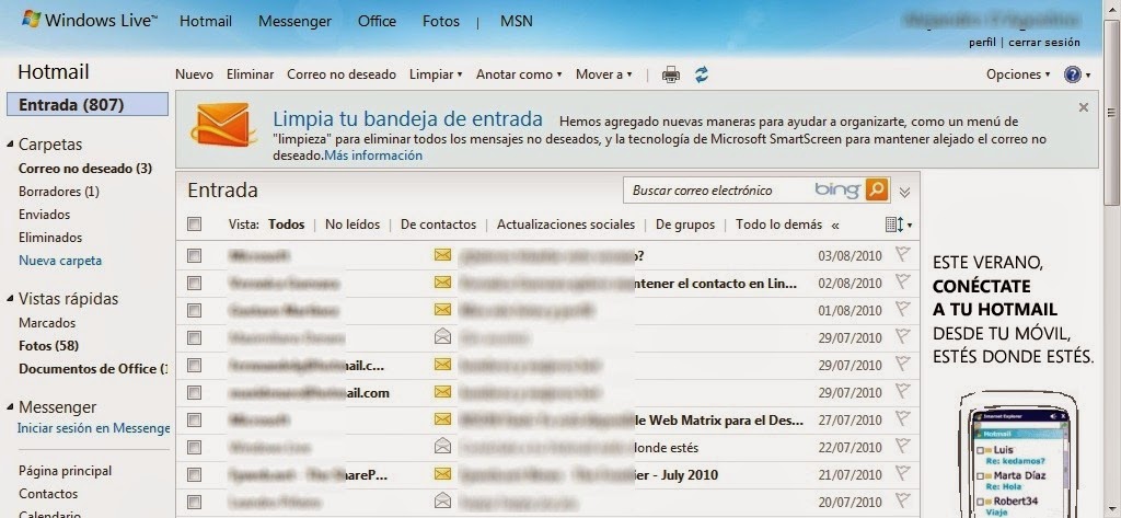 Consejos y trucos para Hotmail ~ Tecnopin - Tu guía de medios sociales