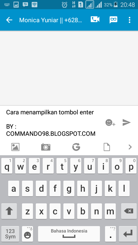 Cara Menampilkan Tombol Enter Keybord di BBM Android