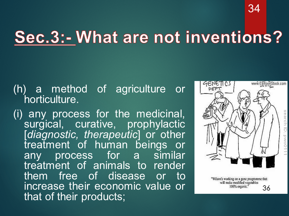 PATENTABLE AND NON PATENTABLE INVENTIONS